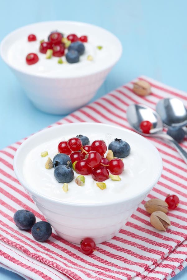 Fresh Sweet Yogurt with Berries Stock Photo - Image of blueberry ...