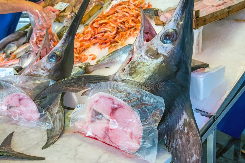 Fresh Swordfish for Sale at a Market Stock Image - Image of fresh, food ...