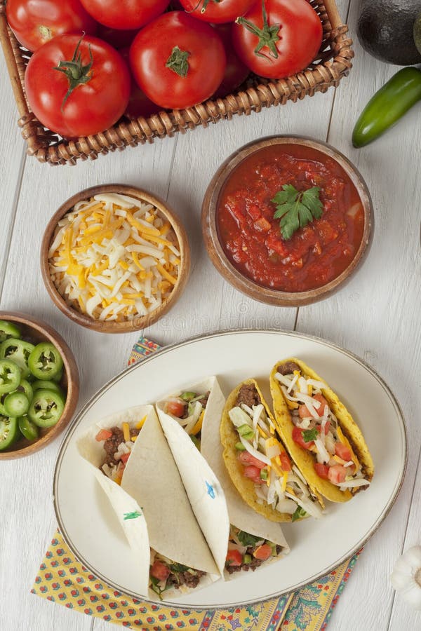 Fresh taco and ingredients stock image. Image of fresca - 28487687