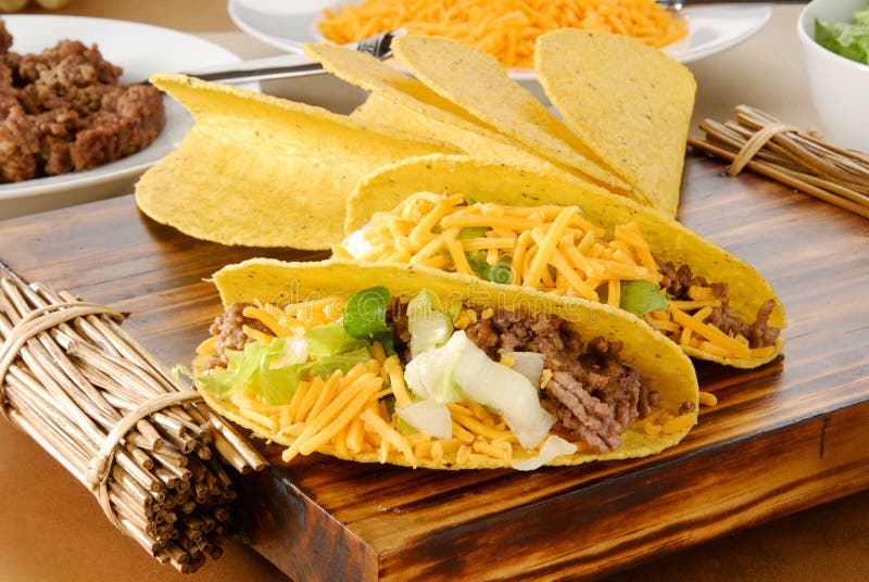 Fresh tacos stock image. Image of lettuce, ground, buffet - 21472501
