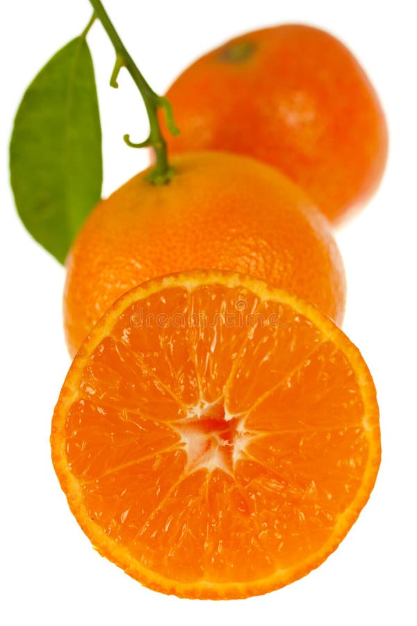 Fresh Tangerine with Leaves,close Up Stock Image - Image of orange ...