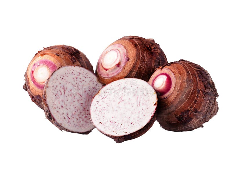 Fresh Taro Isolated on White Background Stock Image - Image of white ...