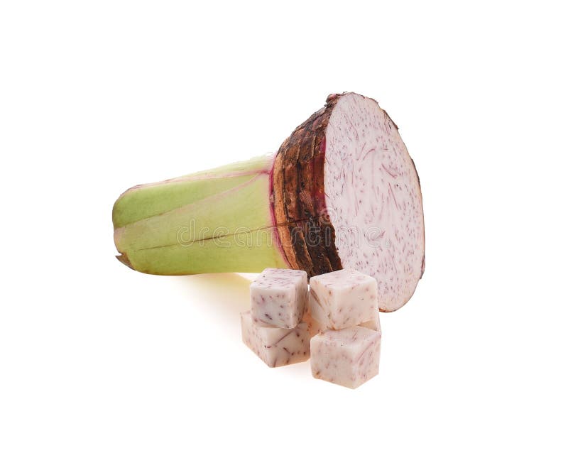 Fresh Taro Isolated on White Background Stock Image - Image of ...