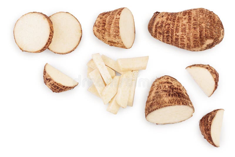 Fresh Taro Root Isolated on White Background with Copy Space for Your ...