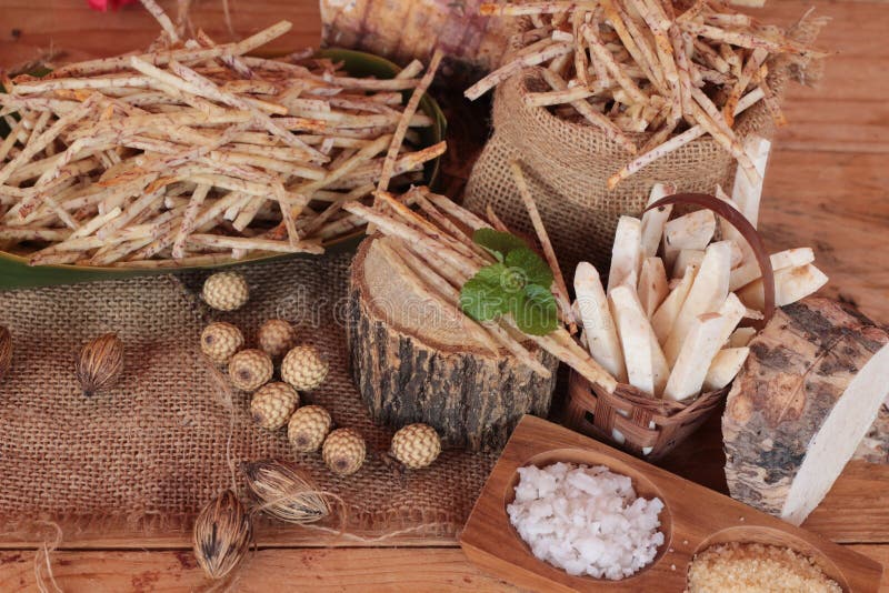 Fresh Taro and Taro Stick with Salt. Stock Image - Image of healthy ...