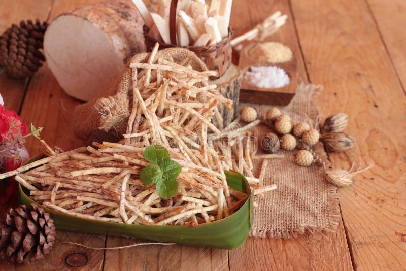 Fresh Taro and Taro Stick with Salt. Stock Photo - Image of chinese ...