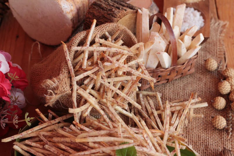 Fresh Taro and Taro Stick with Salt. Stock Photo - Image of fresh, taro ...