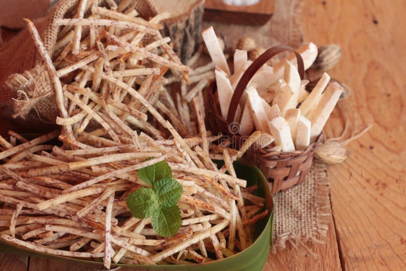 Fresh Taro and Taro Stick with Salt. Stock Image - Image of stick ...
