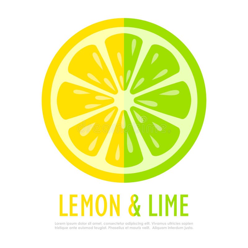 Fresh Taste Mix Lemon and Lime Vector Icon Stock Vector - Illustration ...