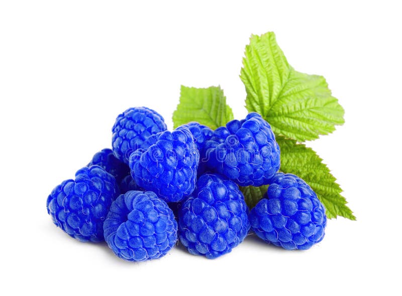 Fresh Tasty Blue Raspberries Isolated on White Stock Photo - Image of ...