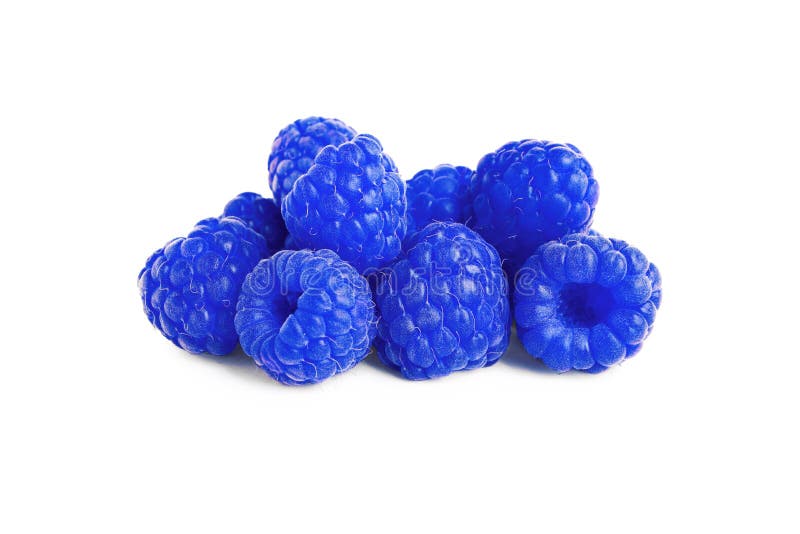 Fresh Tasty Blue Raspberries Isolated on White Stock Photo - Image of ...