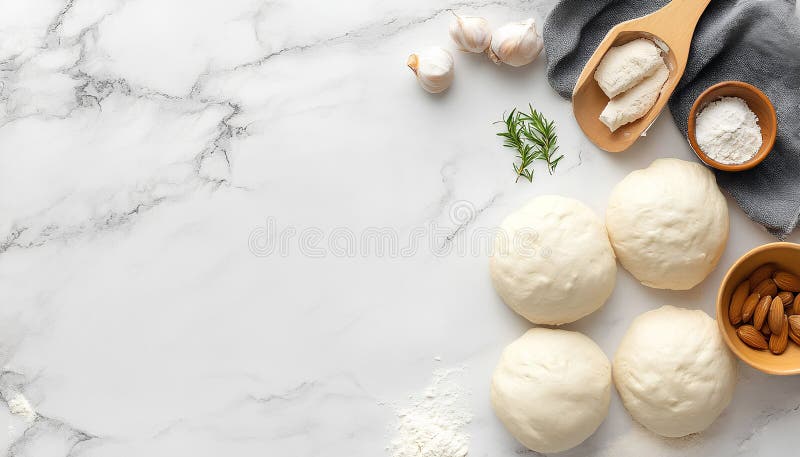 Fresh Tasty Buns in Baking on Table, Top View Stock Photo - Image of ...