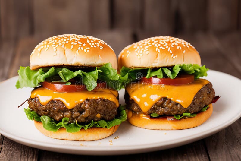 Fresh tasty burger stock illustration. Illustration of juicy - 269513589