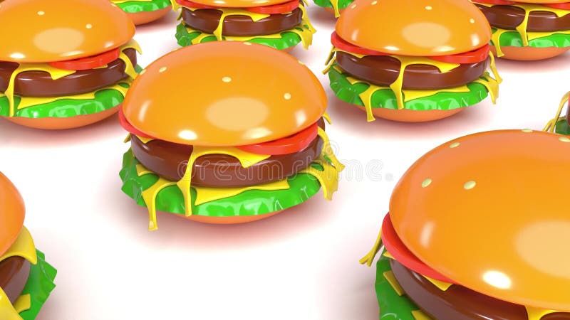 Fresh Tasty Burger 3d Style Food Intro 3d Stock Illustration ...