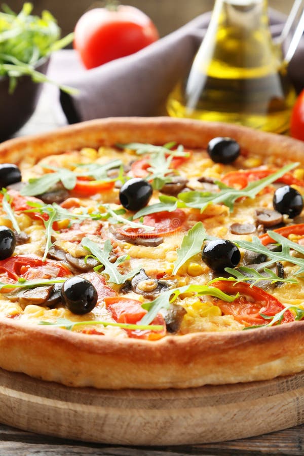 Fresh tasty pizza stock image. Image of italian, meat - 54064759