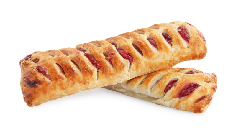 Fresh Tasty Puff Pastry on White Background Stock Photo - Image of ...