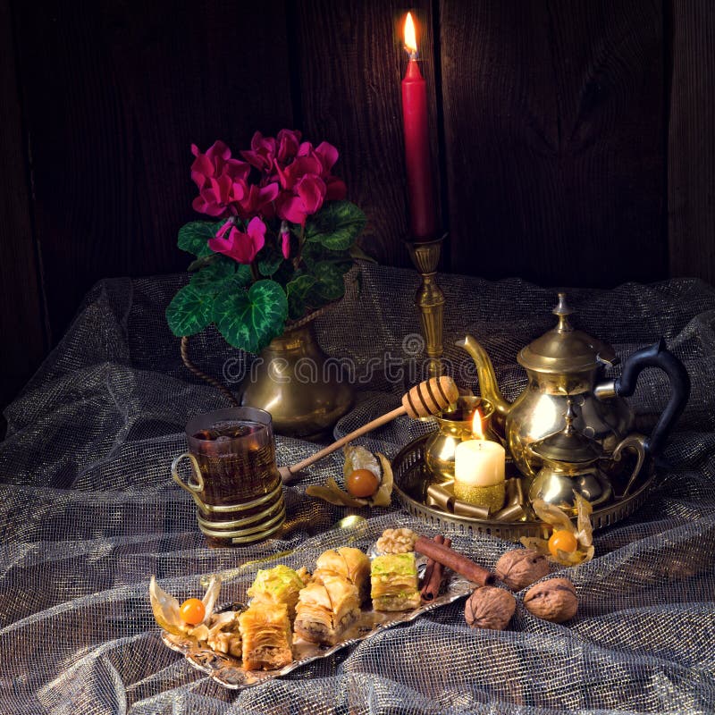 Fresh and Tasty Real Turkish Baklava Stock Photo - Image of baked ...