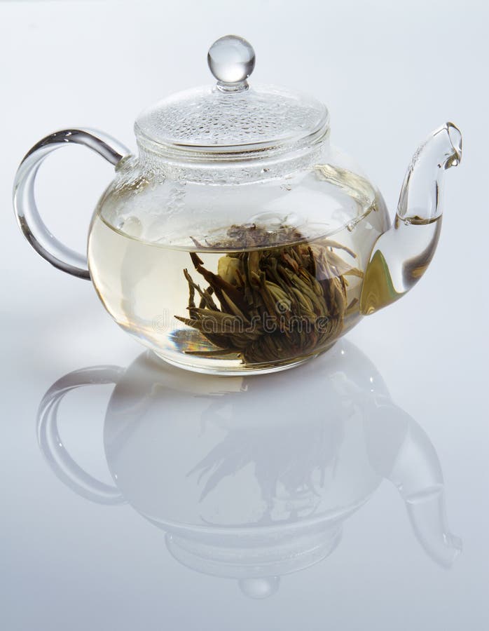 Fresh tea in glass teapot stock image. Image of herbal - 18709573