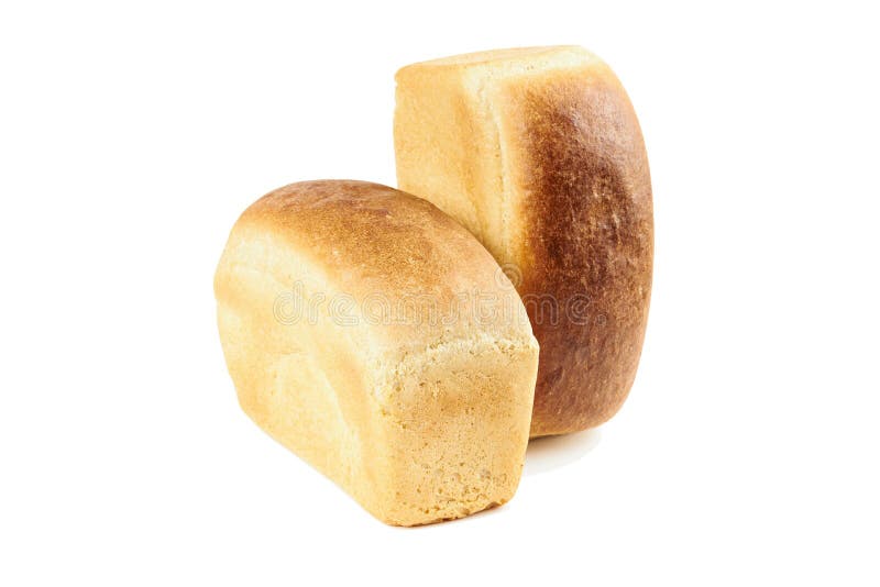 Fresh Testy Wheat Bread. Group of Bread Loafs. Isolated on a White ...