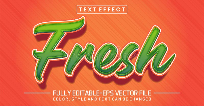 Fresh Text Editable Style Effect Stock Vector - Illustration of banner ...