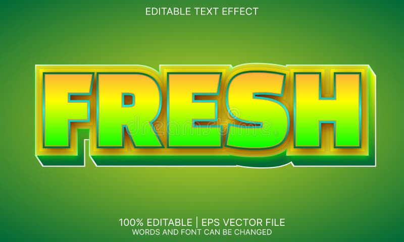Fresh Text Effect Template for Design Stock Vector - Illustration of ...