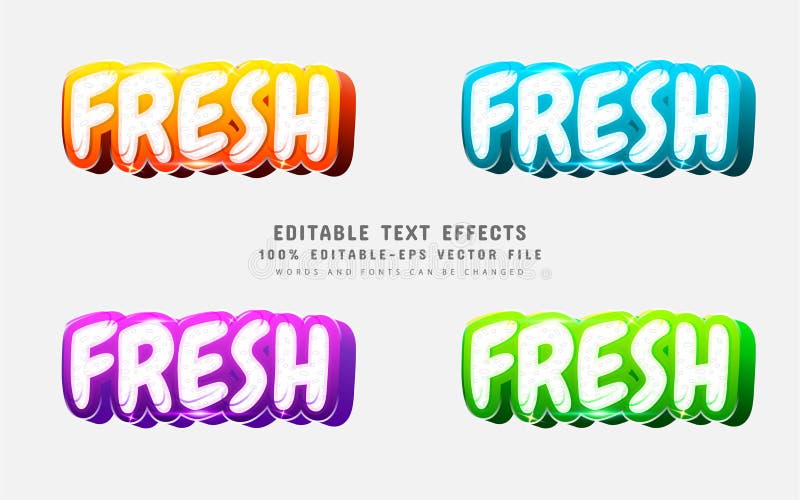 Fresh text effect design stock vector. Illustration of typography ...