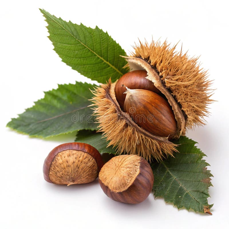 Thai Chestnut Isolated on White Background Stock Illustration ...