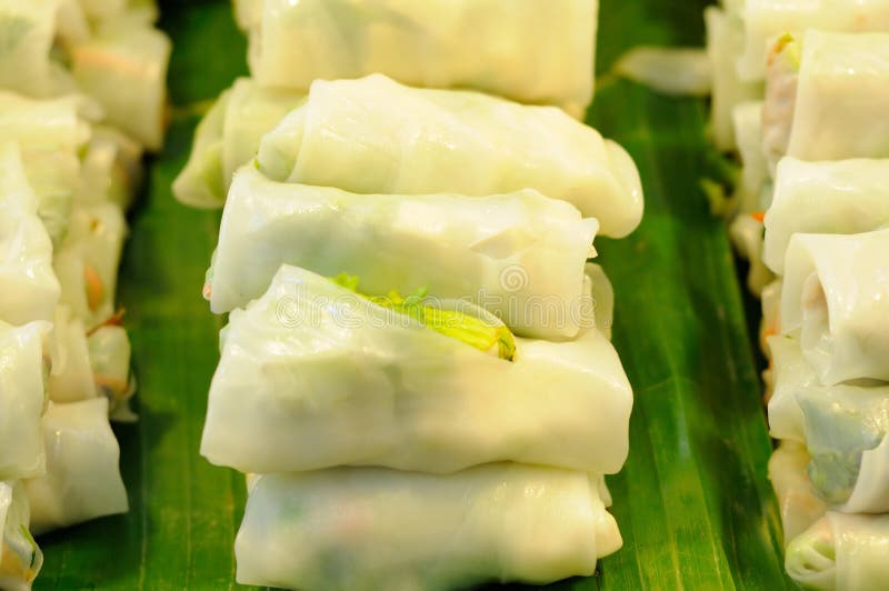 Fresh Thai Spring Rolls stock photo. Image of traditional - 208099568