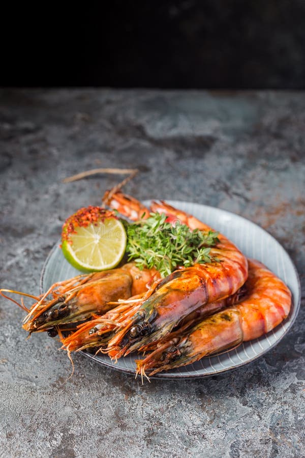 Fresh Tiger Prawn or Shrimp Stock Image - Image of prawns, restaurant ...