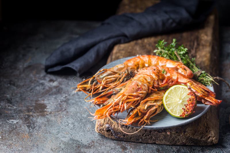 Fresh Tiger Prawn or Shrimp Stock Image - Image of prawns, restaurant ...