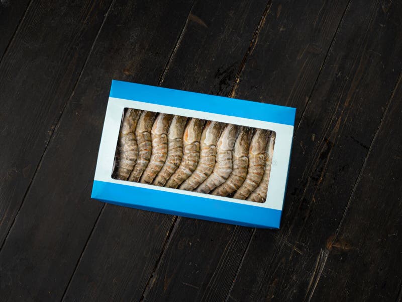 Fresh Tiger Shrimps Packing in Box. Stock Photo - Image of cafeteria ...
