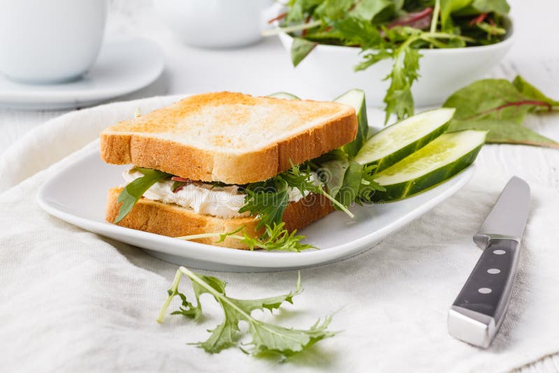 Fresh Toast with Cheese and Herbs Stock Image - Image of cheese, snack ...