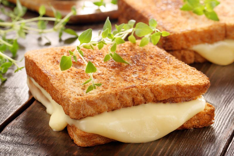 Fresh Toast with Cheese and Herbs Stock Photo - Image of white, healthy ...