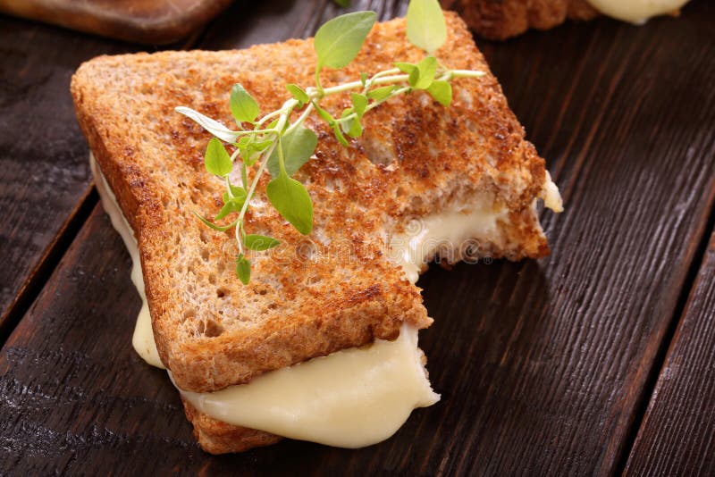 Fresh Toast with Cheese and Herbs Stock Photo - Image of gourmet, snack ...
