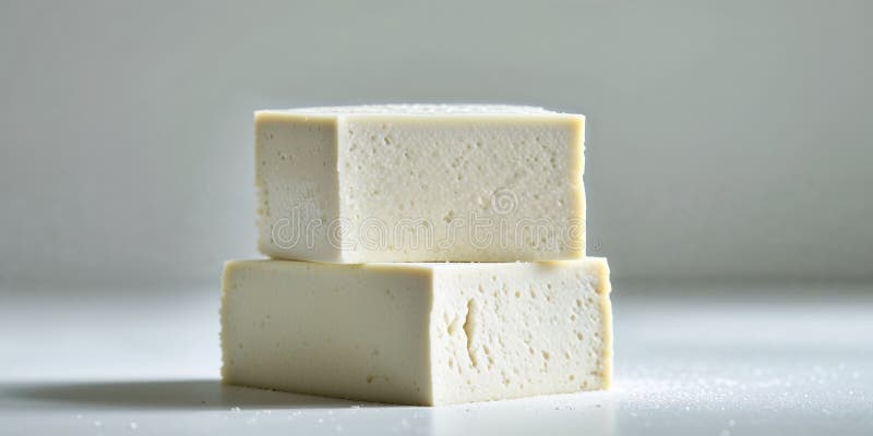 Fresh Tofu Block with Soft White Texture Stock Photo - Image of ...