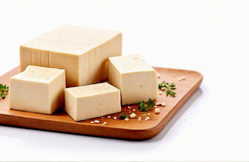 Fresh Tofu, Cut Out on White Background Stock Illustration ...