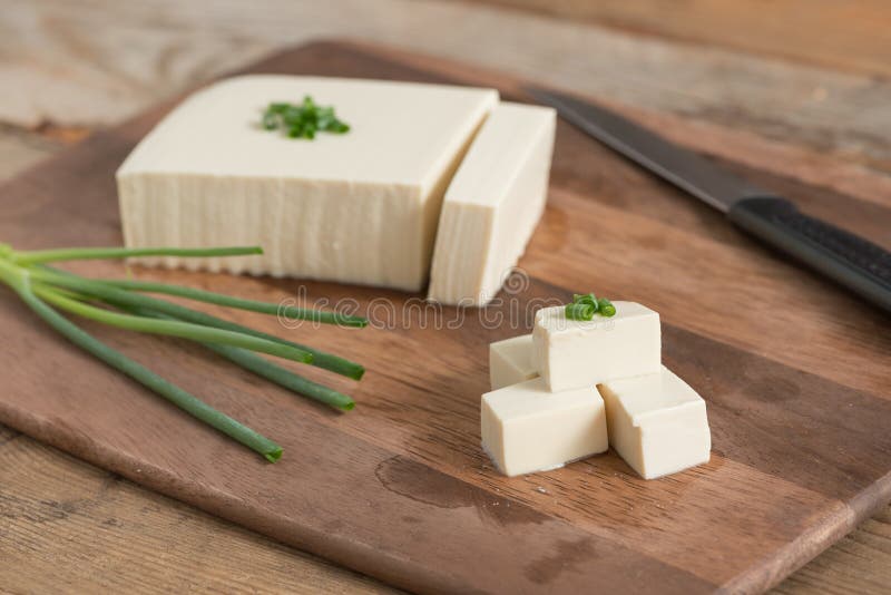 Fresh Tofu on Cutting Board. Stock Photo - Image of asia, diet: 74875378