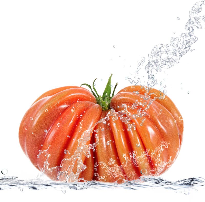 Fresh Tomato Falling in Water Stock Photo - Image of cold, water: 98436900