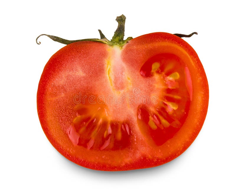 The Fresh Tomato. Half of Vegetable Isolated on White. with Clipping ...
