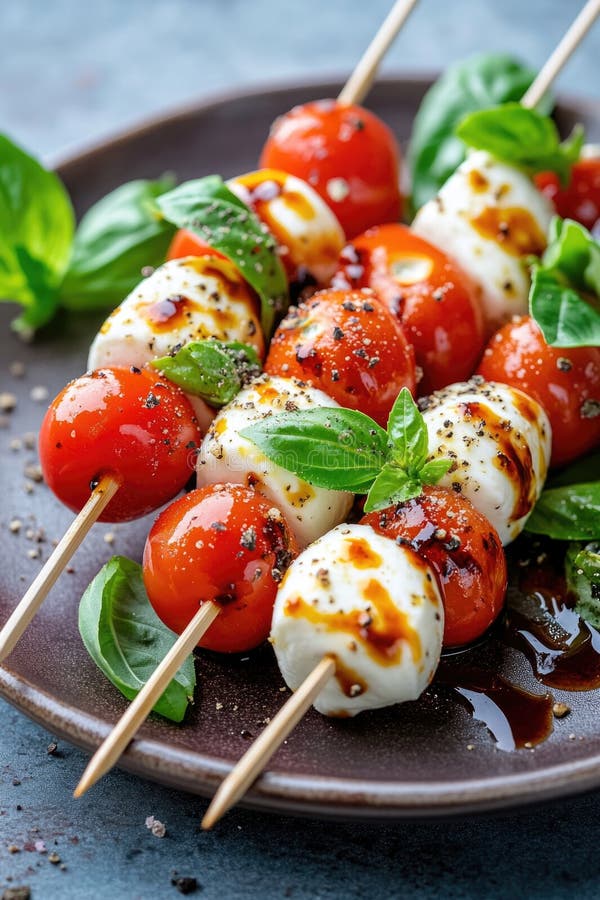 Fresh Tomato and Mozzarella Cheese Combination on Skewers, Great for ...