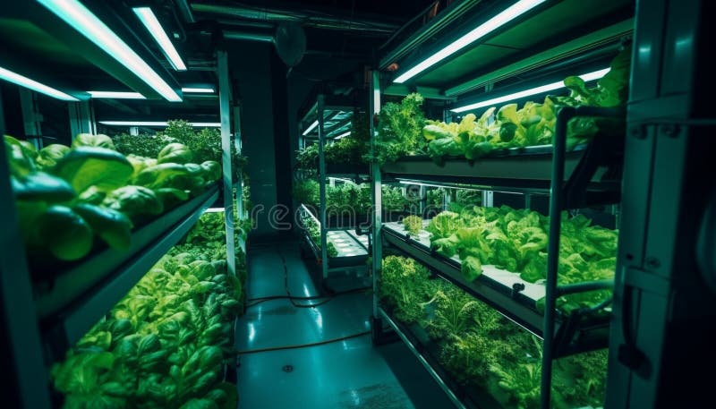 Fresh Tomato Plant Grown with Modern Technology Generated by AI Stock ...