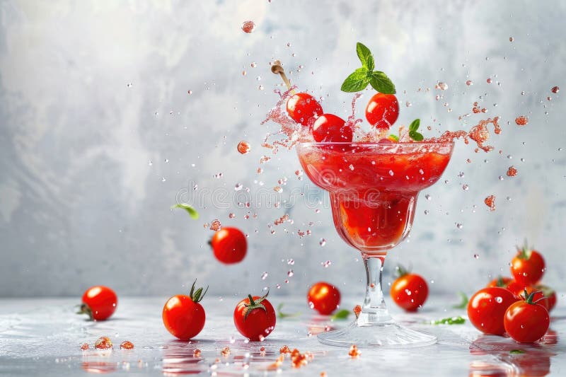 Fresh Tomato Splash in Glass: Vibrant, Juicy and Dynamic Stock Image ...