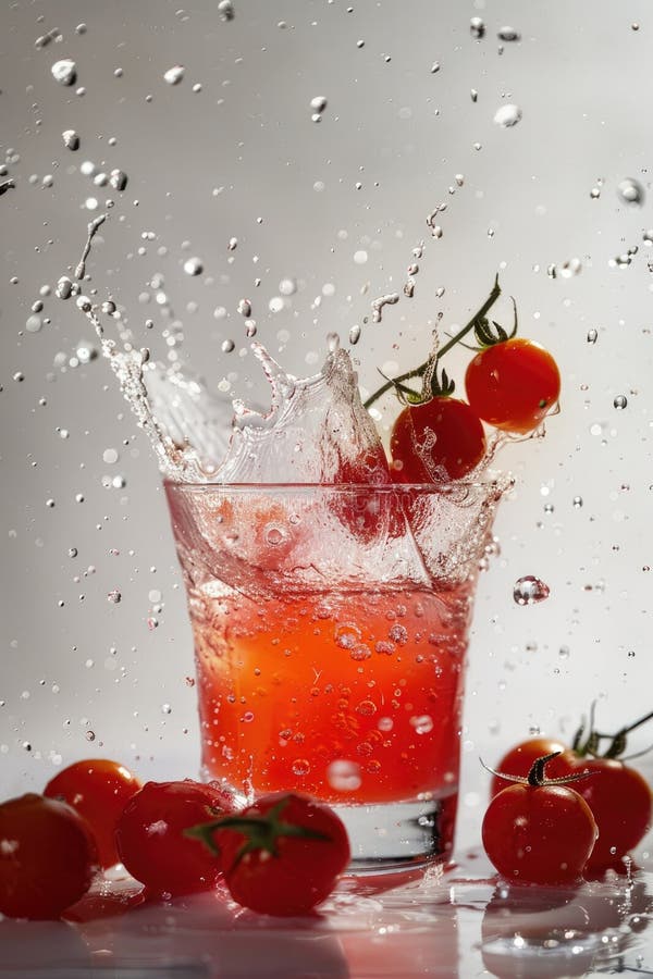 Fresh Tomato Splash in Glass: Vibrant, Juicy and Dynamic Stock Image ...