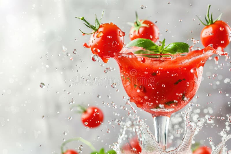 Fresh Tomato Splash in Glass: Vibrant, Juicy and Dynamic Stock Photo ...