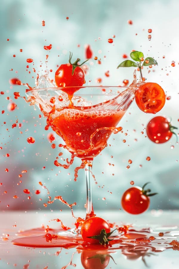 Fresh Tomato Splash in Glass: Vibrant, Juicy and Dynamic Stock Photo ...