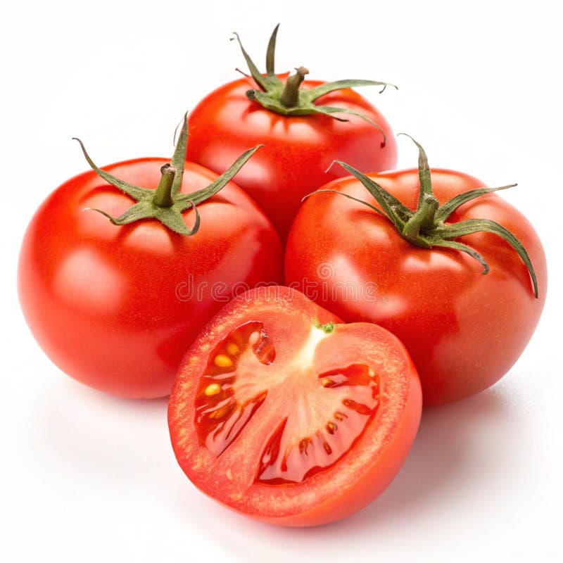 Fresh Tomatoes Mockup Isolated on White Background Stock Illustration ...