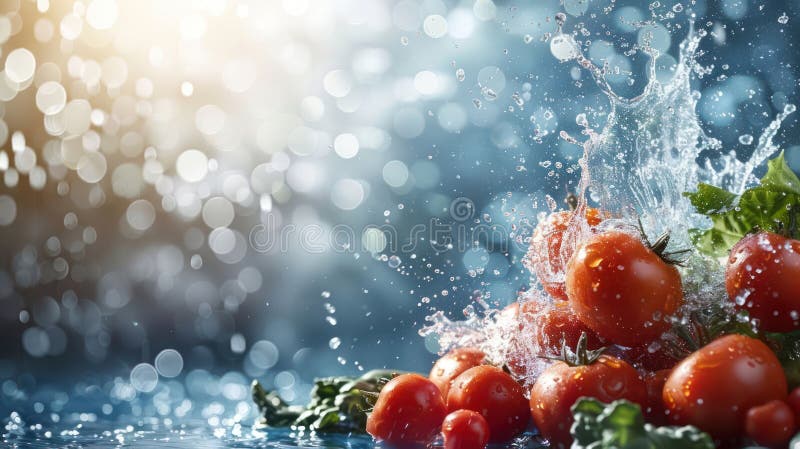 Juicy Red Tomatoes Splashing in Water, Fresh Produce, Healthy Food ...