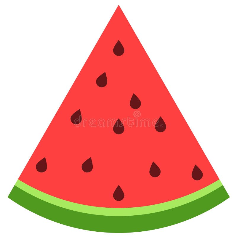 Fresh Triangle Cut Watermelon Isolated on White Background. Flat Design ...