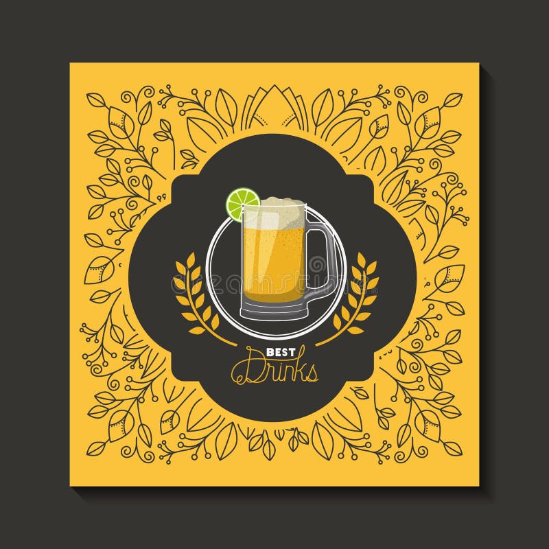 Fresh and Tropical Cocktail Frame Stock Vector - Illustration of ...