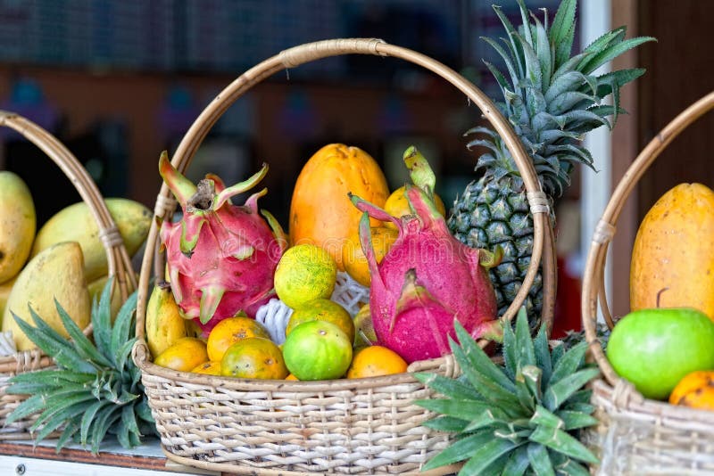 Fresh tropical fruit stock image. Image of basket, trade - 29797719